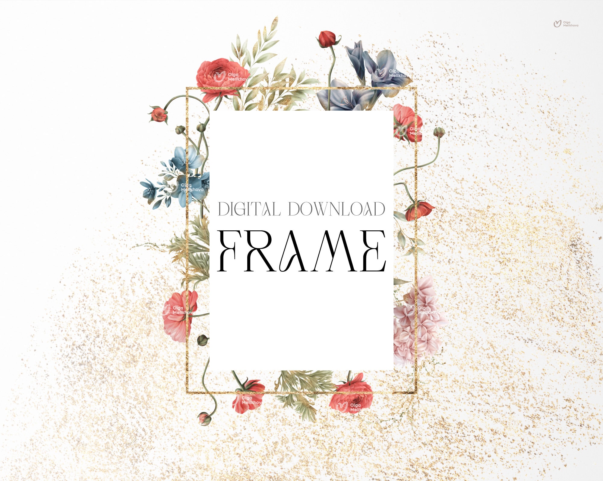 Floral Frame Garden Flower Frame Flral Border Wedding - Etsy