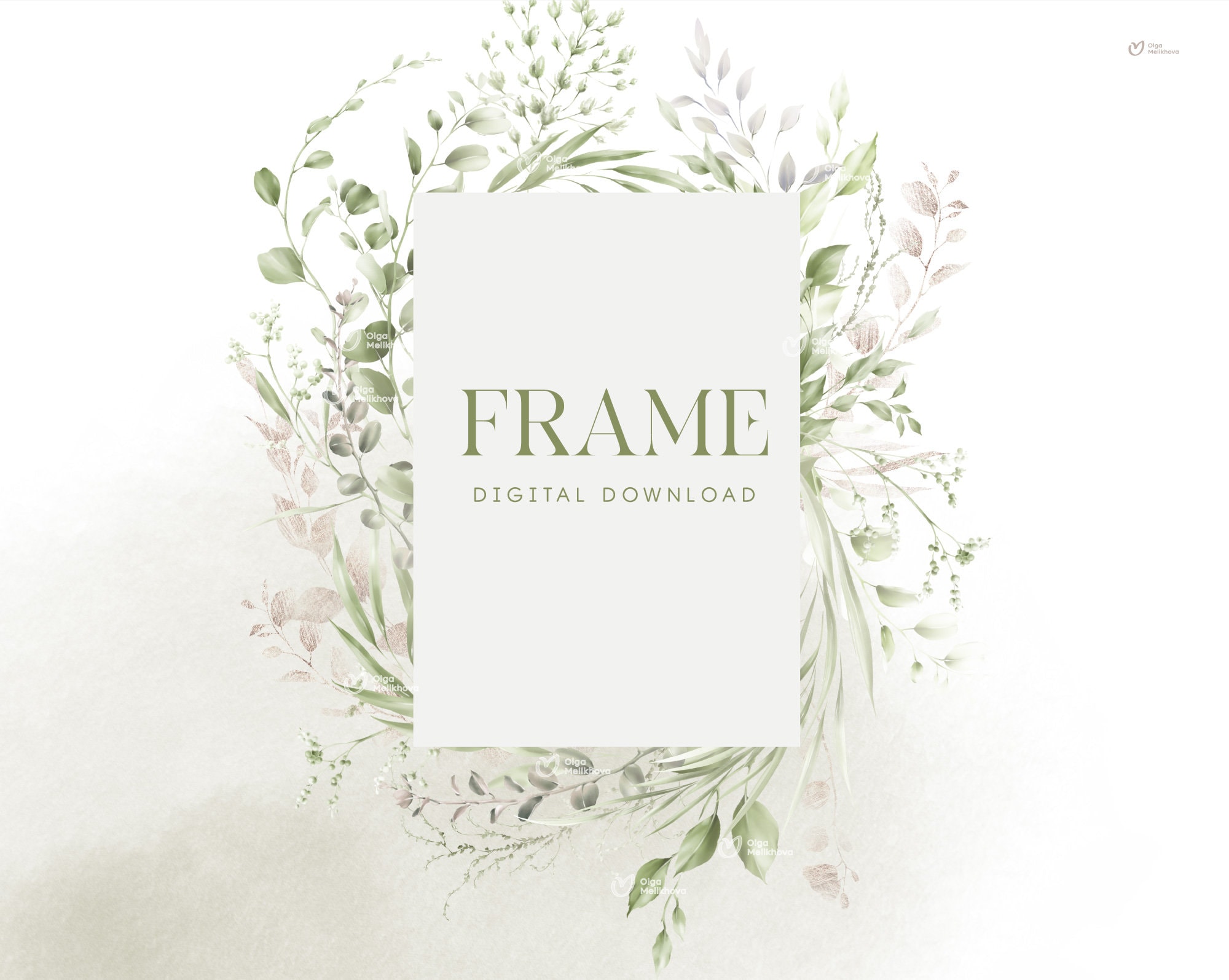 Greenery Floral Frames Frame-border Wedding Clipart for - Etsy