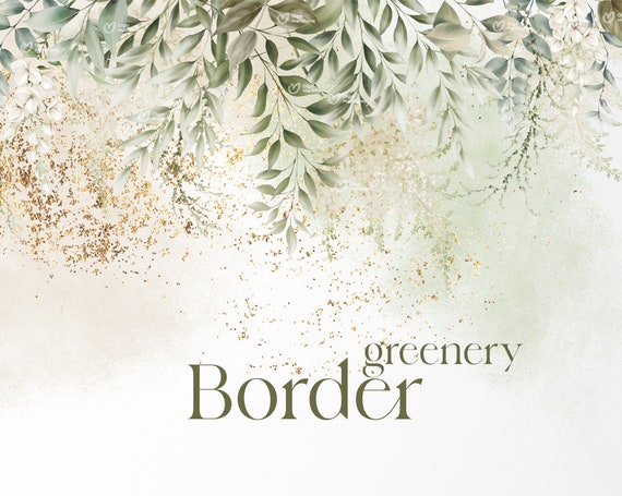 Floral Border Greenery Border Floral Border Wedding Invite - Etsy