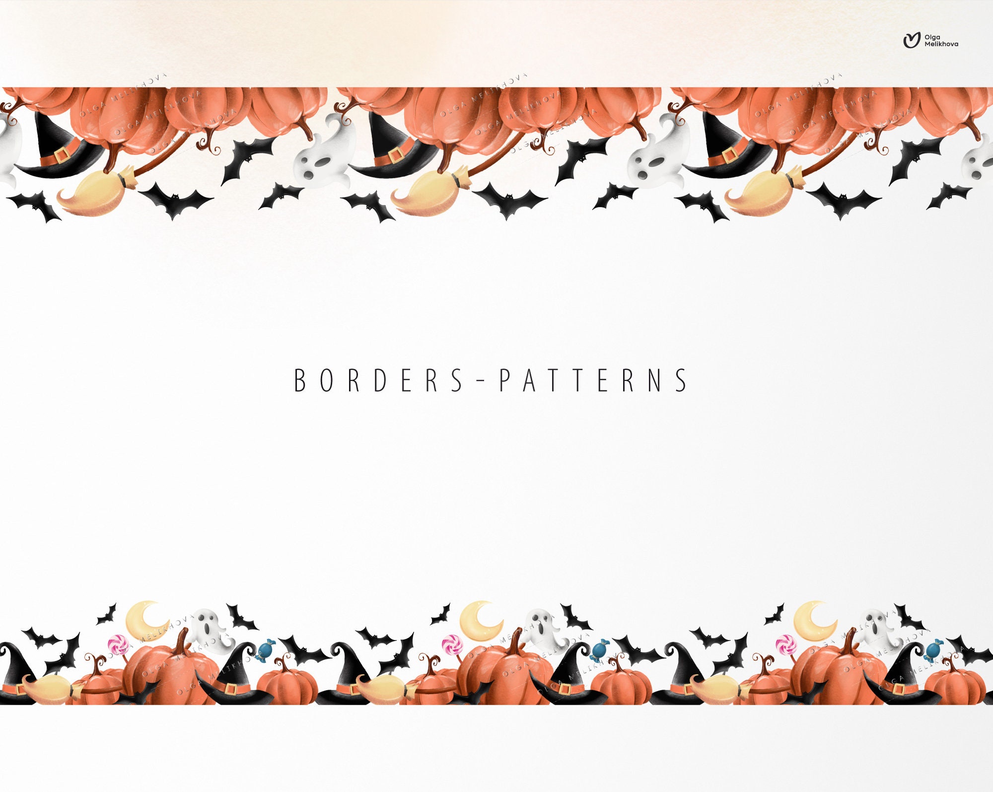 Halloween Border-patterns Digital Frame Clipart Png Digital | Etsy