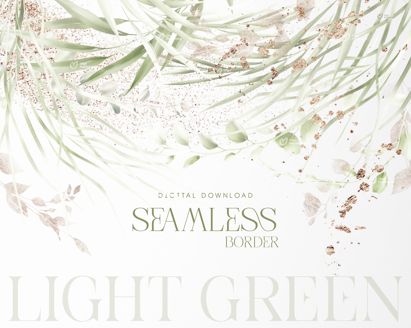 Greenery Seamless Border Floral Border Pattern Border - Etsy