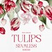 Tulips, Floral Seamless Border, Floral Frame, Wedding Invite Card, Red ...