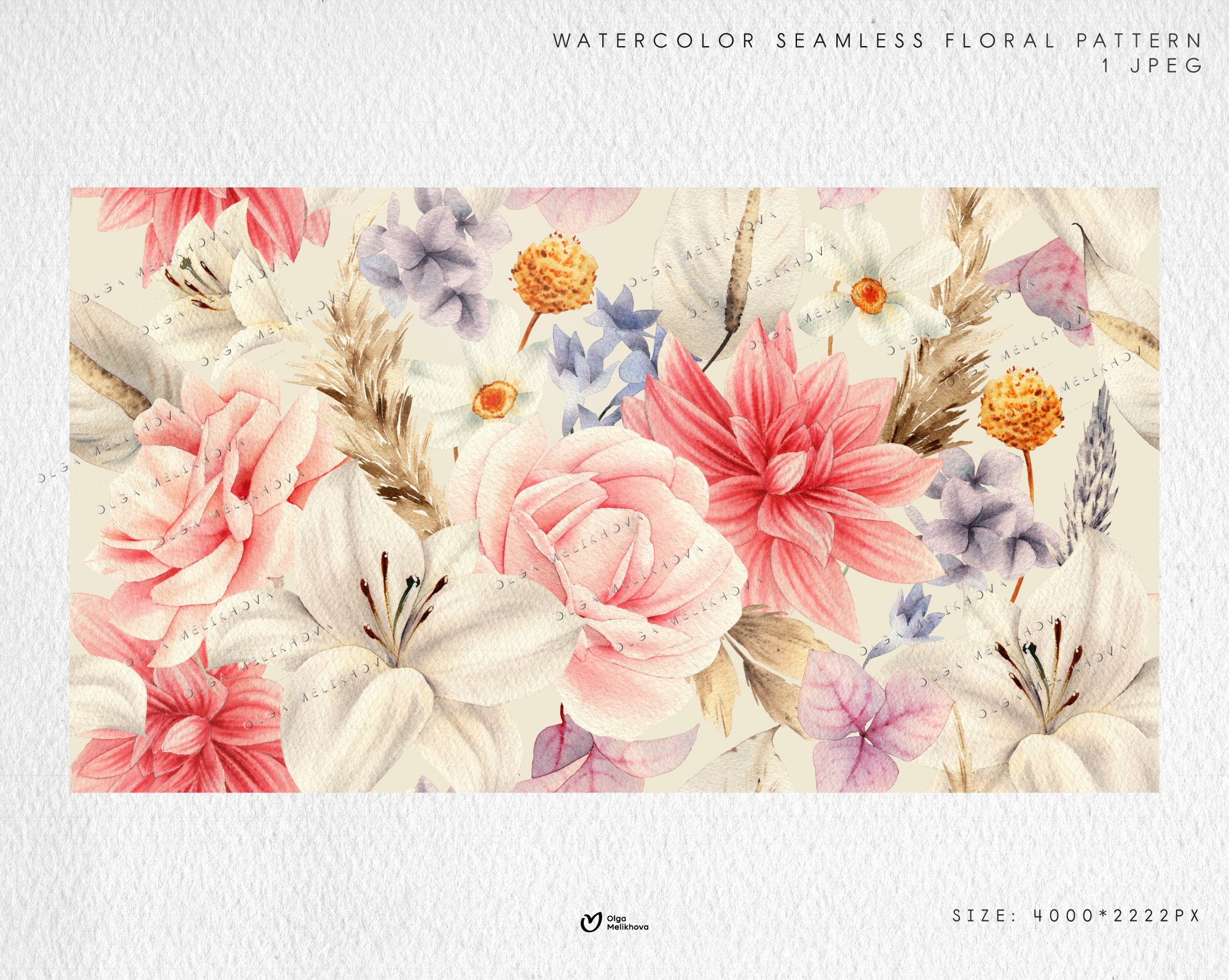 Pastel Floral Pattern, Digital Paper Pack, Printable Paper, Wedding ...