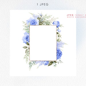Floral Frames, Blue Flowers, Border Frame, Wedding Frame Clipart for ...