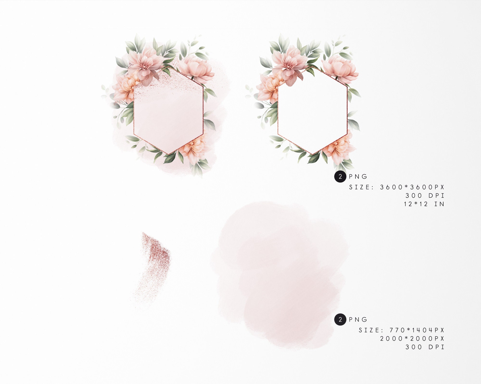 Floral Frame Peonies Flowers Peony Frame Wedding Invite - Etsy