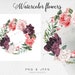 Watercolor Flowers Clipart PNG, Bouquet, Seamless Pattern, Floral ...