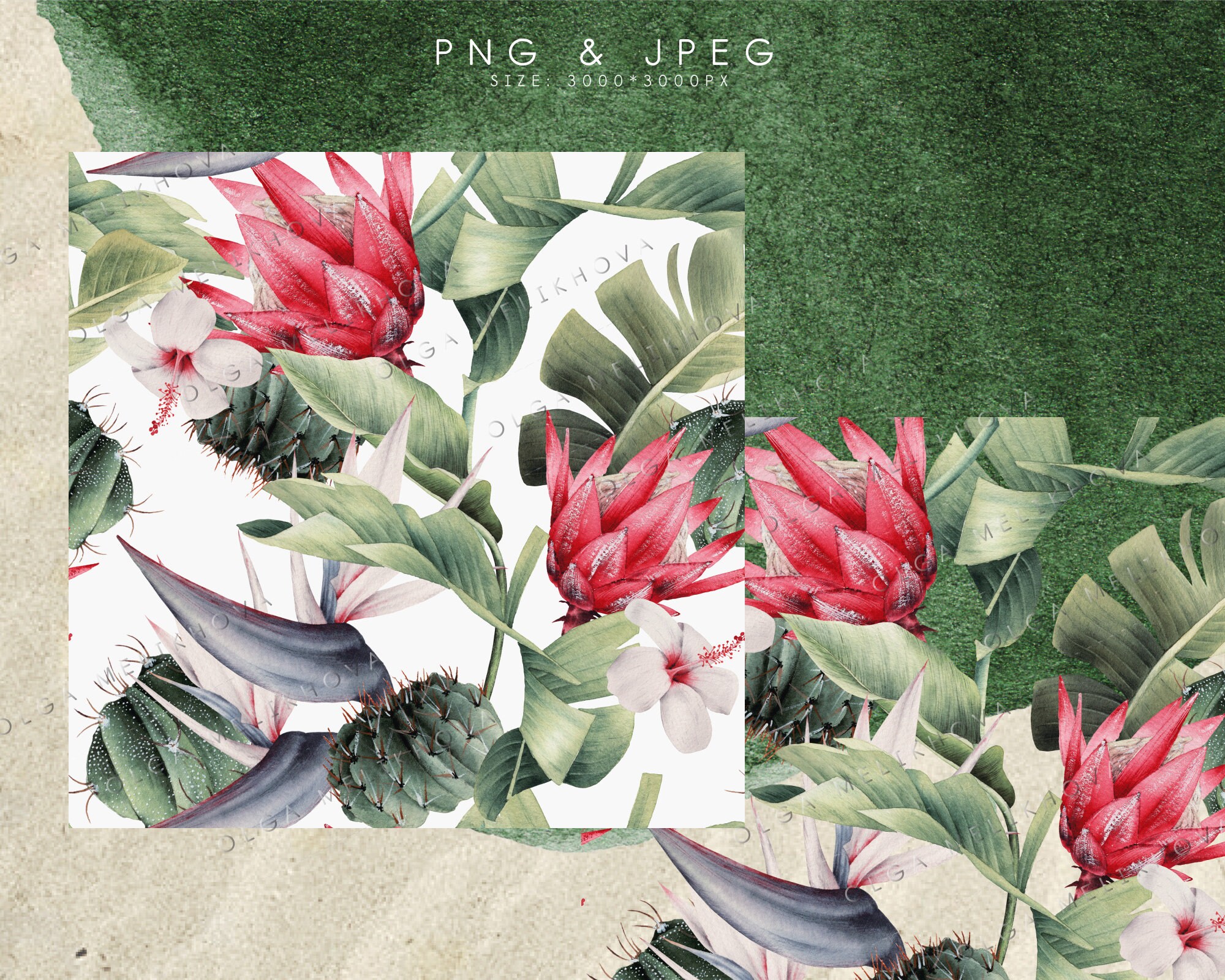 Seamless tropical pattern Digital tripical print Tropical | Etsy