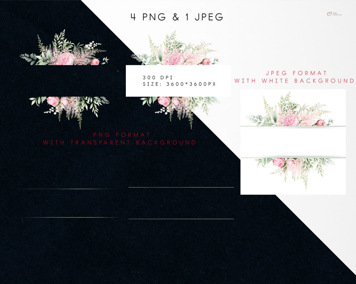 Floral Frames Boho Frames Watercolor Flowers & Greenery | Etsy