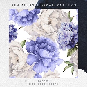 Peonies, Seamless Floral Pattern, Digital Download Floral Prints ...