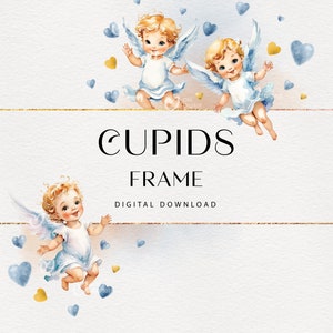 Cute Cupid, Digital Paper Craft, Valentine's Day Frame, Angel Clipart ...