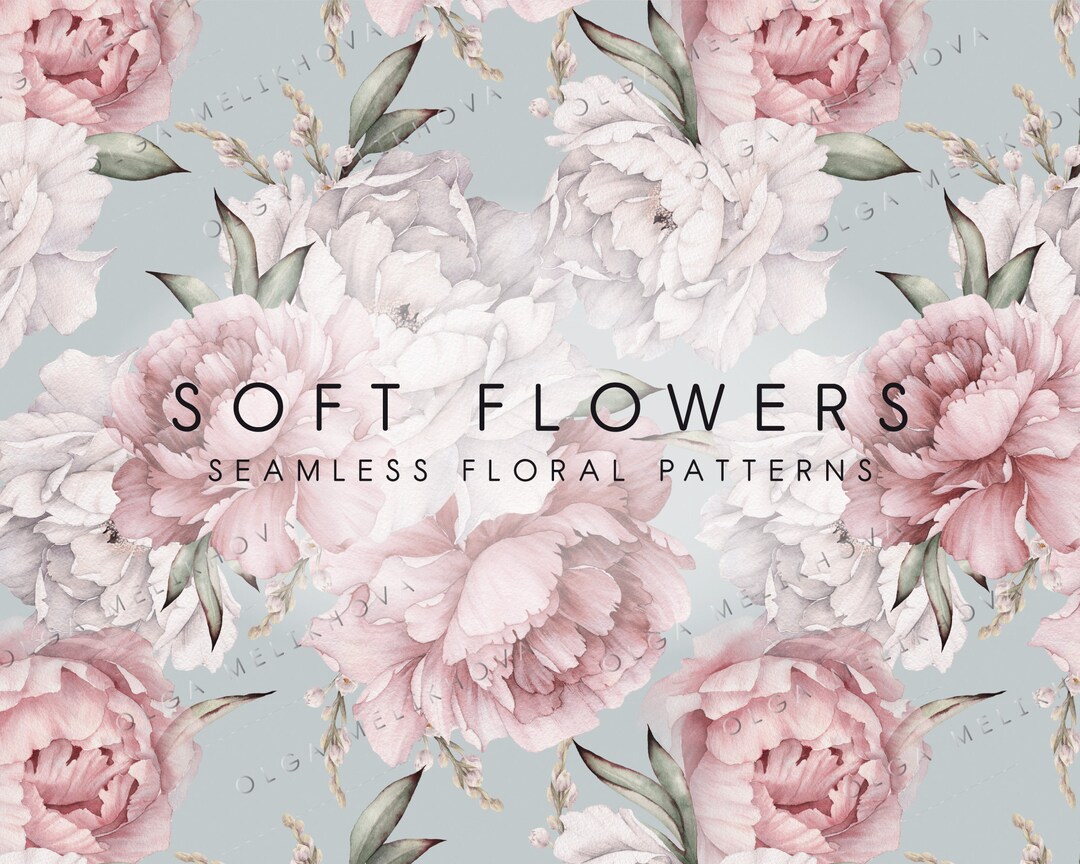 Soft Flowers | Seamless Pattern | Digital Paper - Etsy