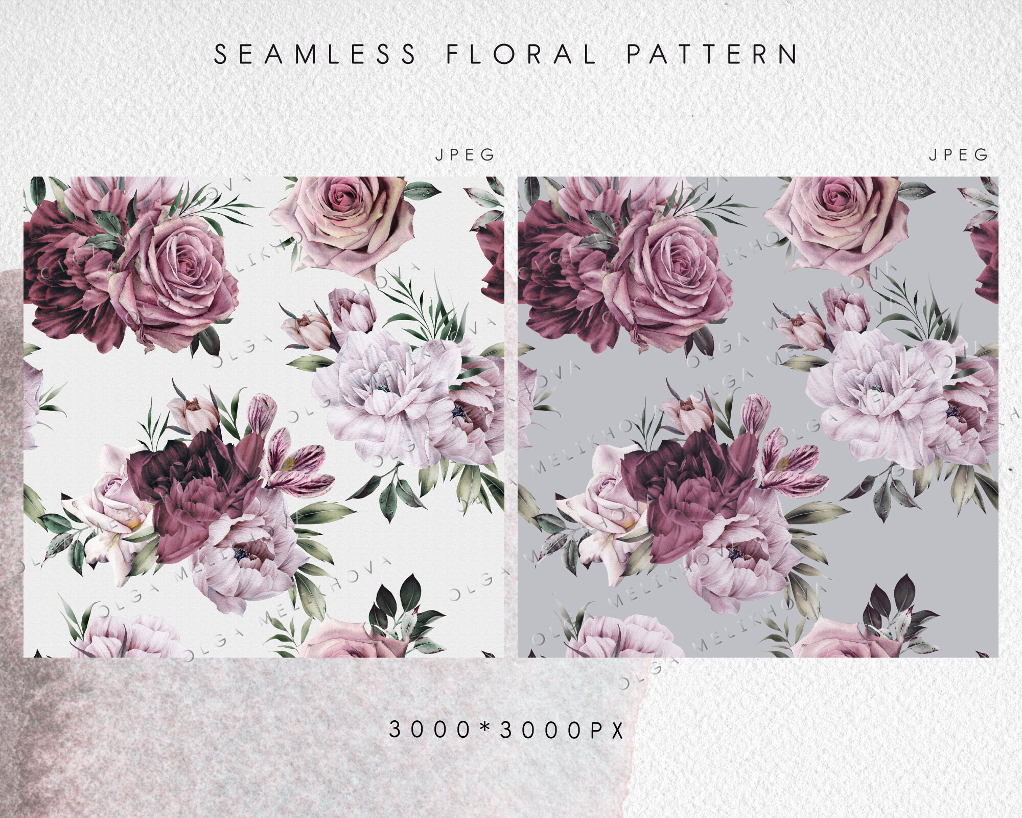 Seamless Floral Patterns Purple Flowers - Etsy