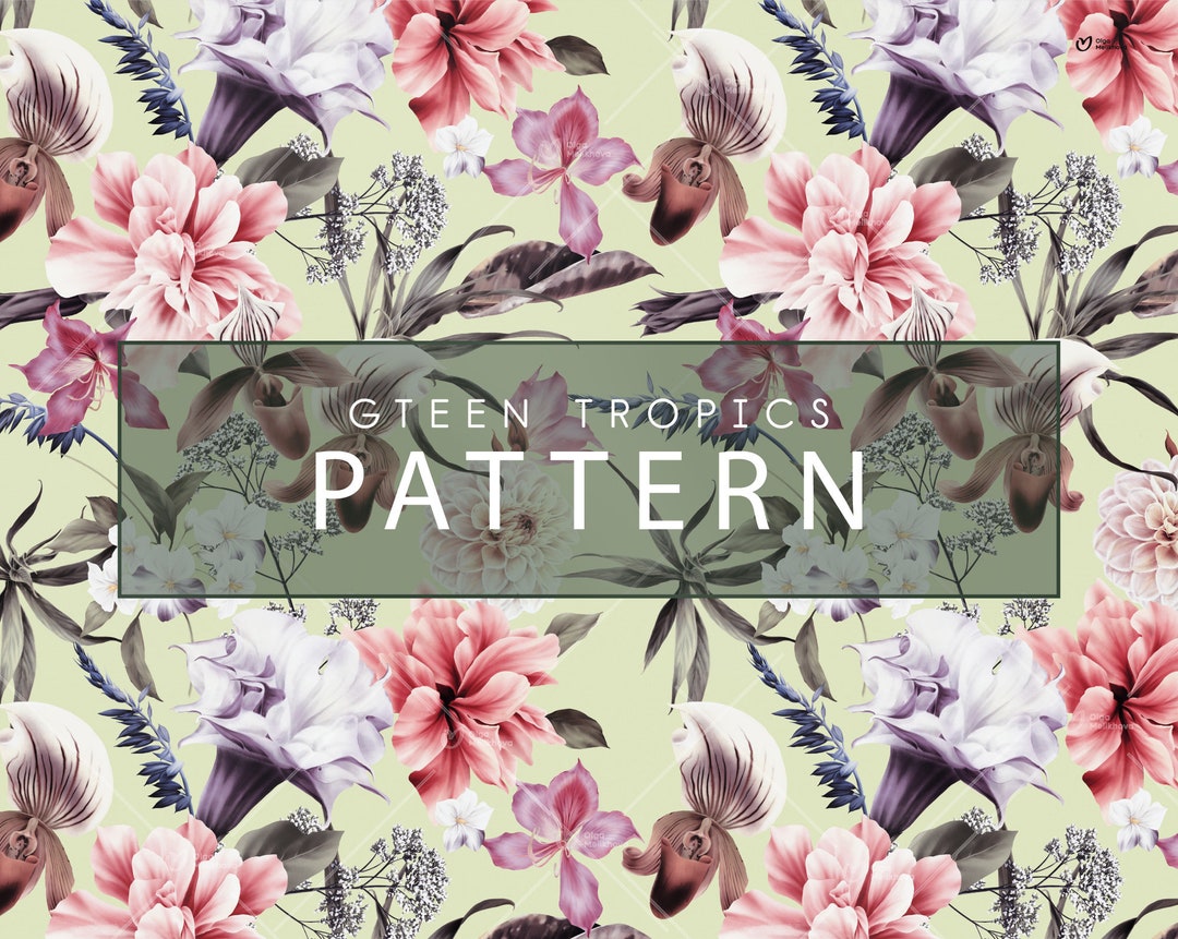 Tropical Seamless Patterns, Digital Download Pattern, Pattern for ...