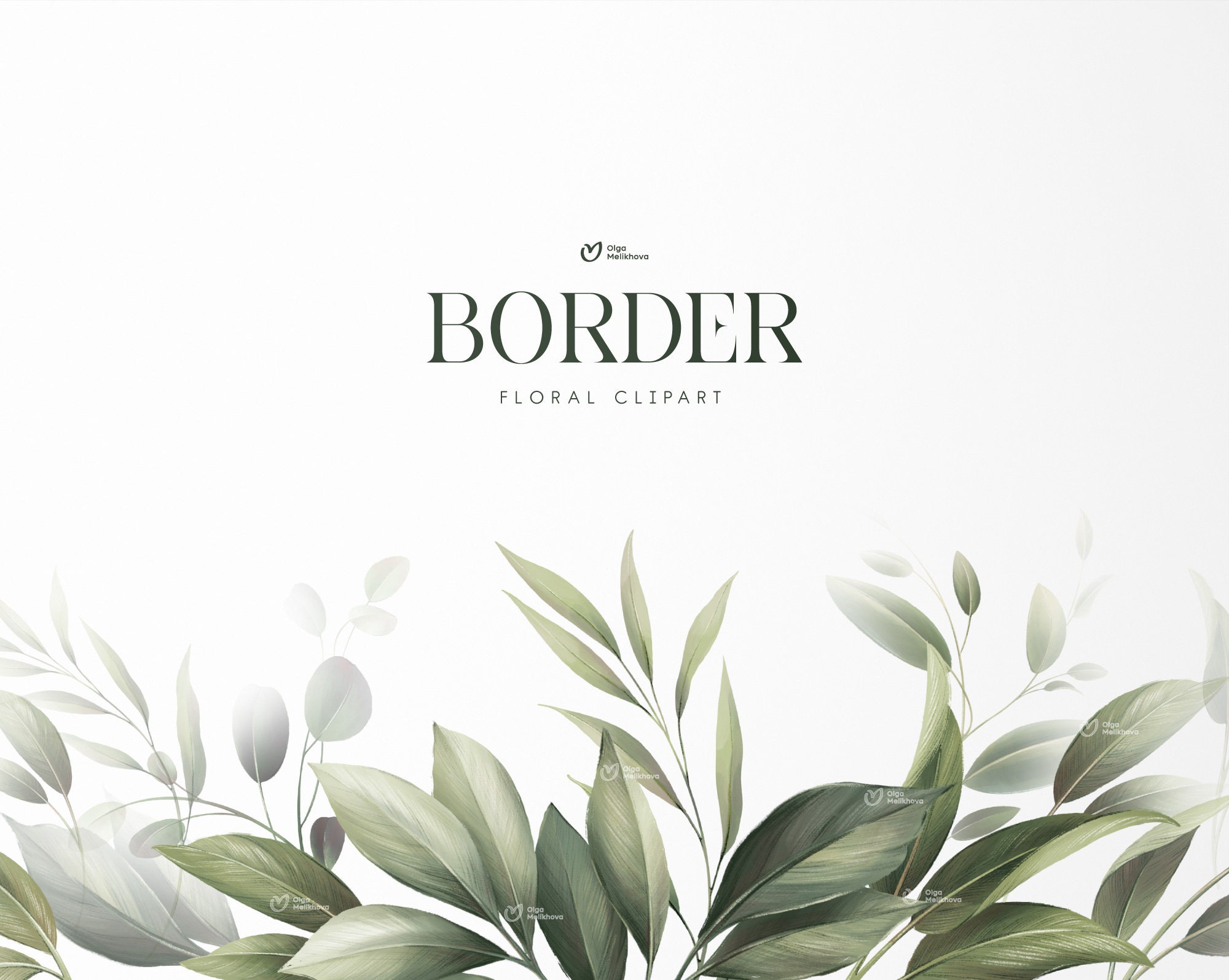 Greenery Foliage Border Green Leaves Boho Border Wedding - Etsy