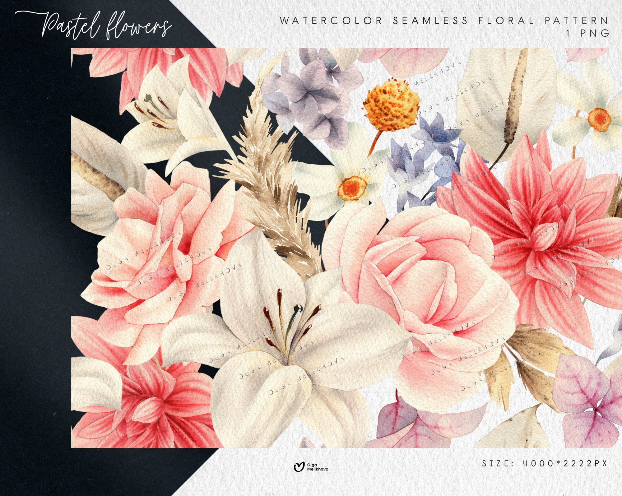 Pastel Floral Pattern Digital Paper Pack Printable Paper | Etsy