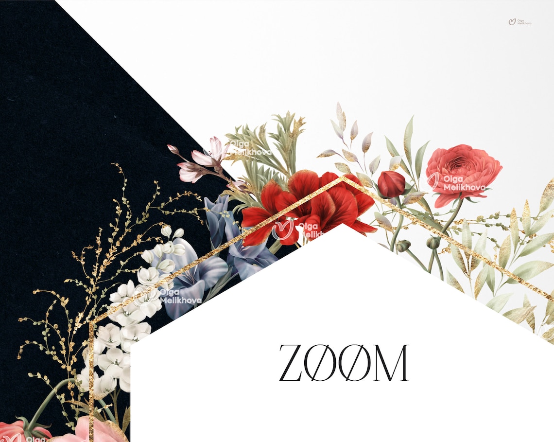 Floral Frame Garden Flower Frame Foliage Floral Border - Etsy