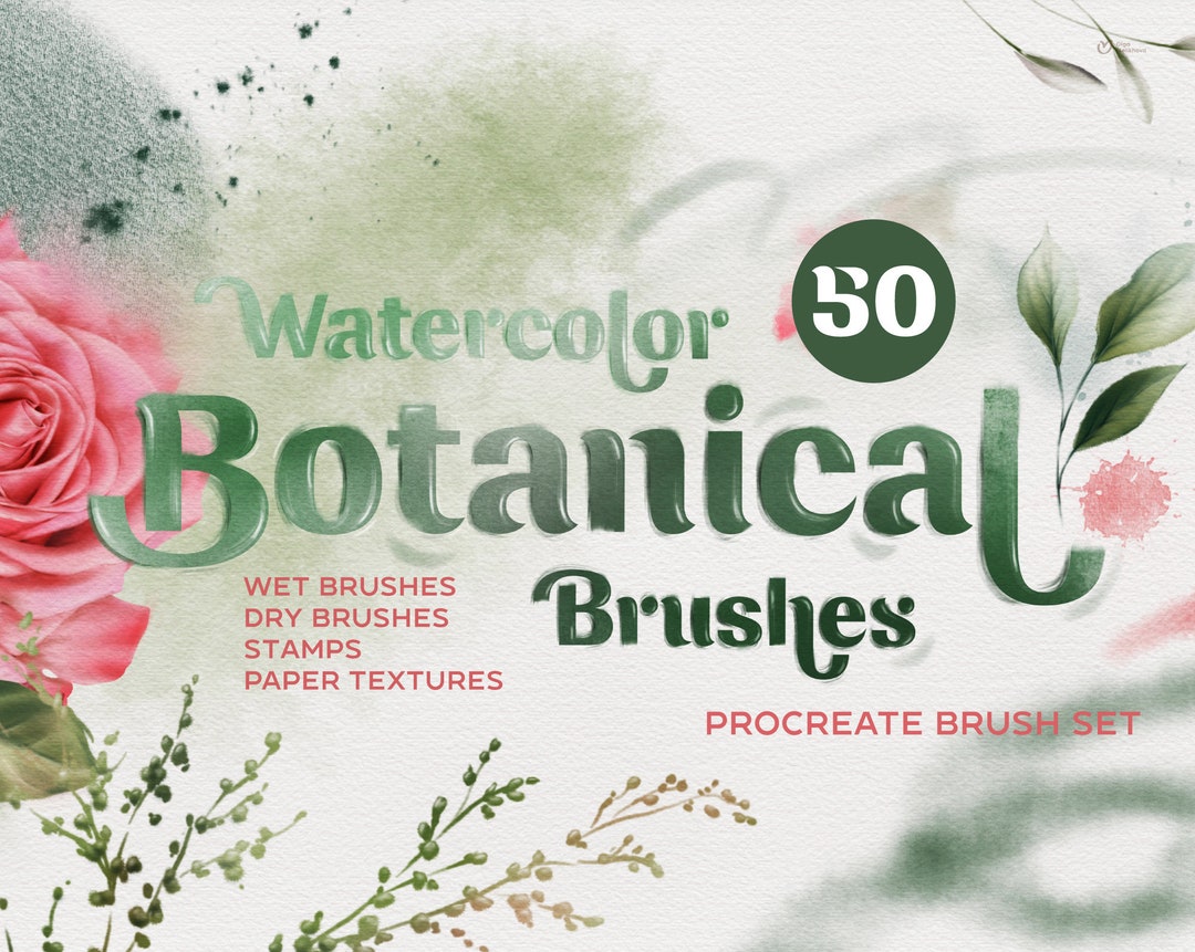 Watercolor Botanical Brushes PRO, Brushes for Procreate, Procreate ...