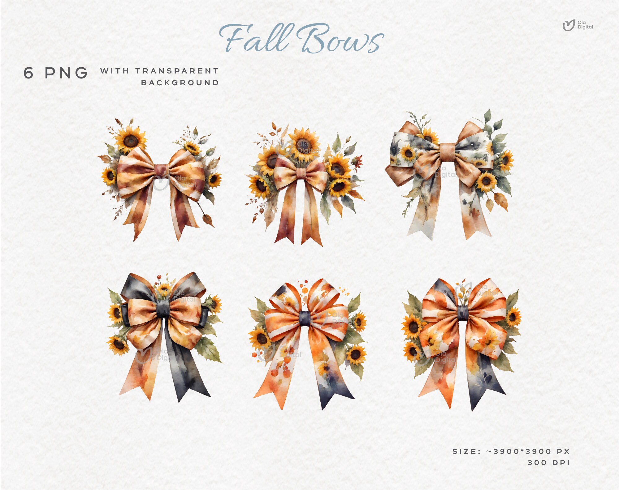 Fall Bow Png, Fall Coquette Bow PNG, Autumn Sunflowers Png, Autumn ...