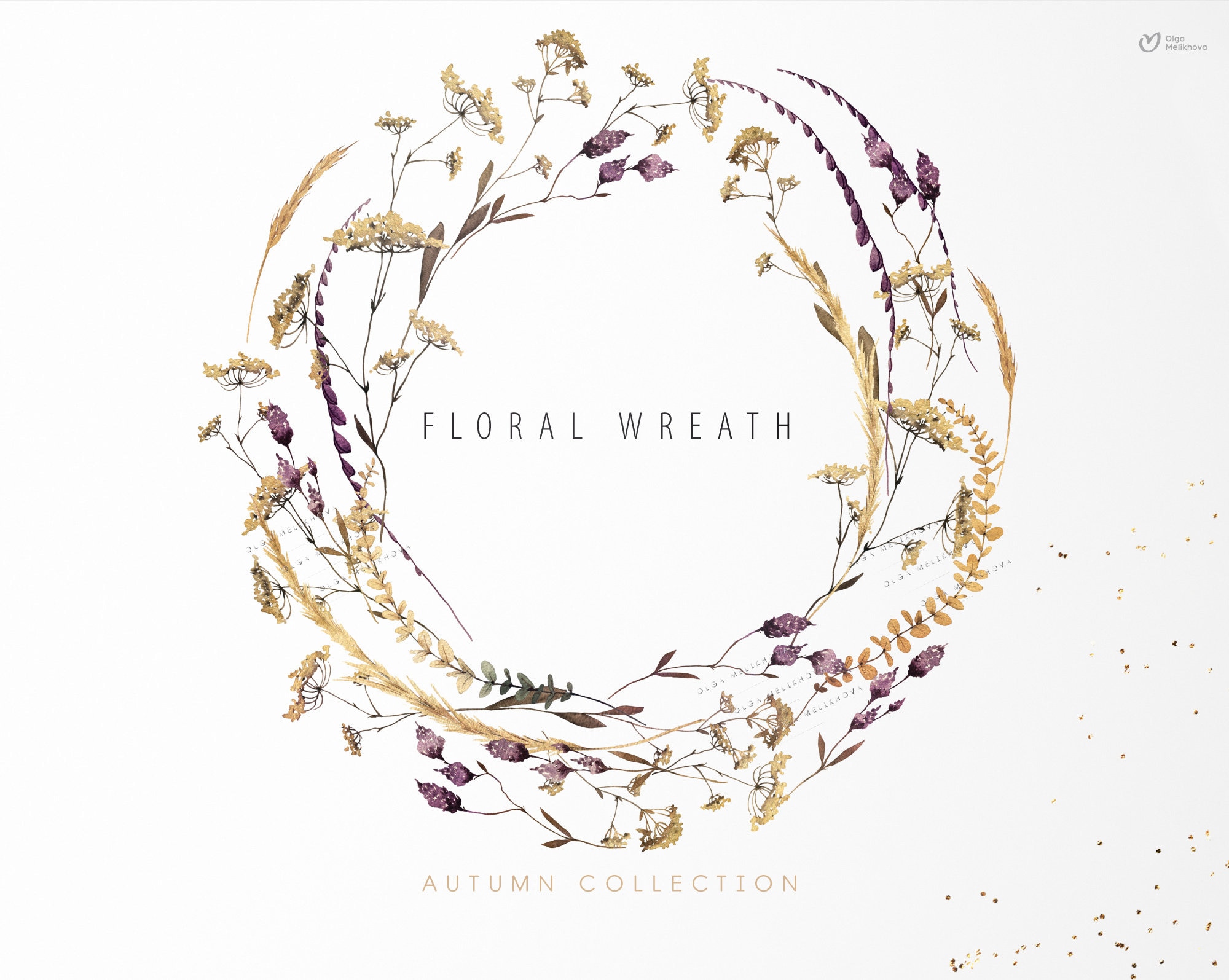 Delicate Wreath of Dry Leaves Boho Fall Leaves Frame Wedding - Etsy