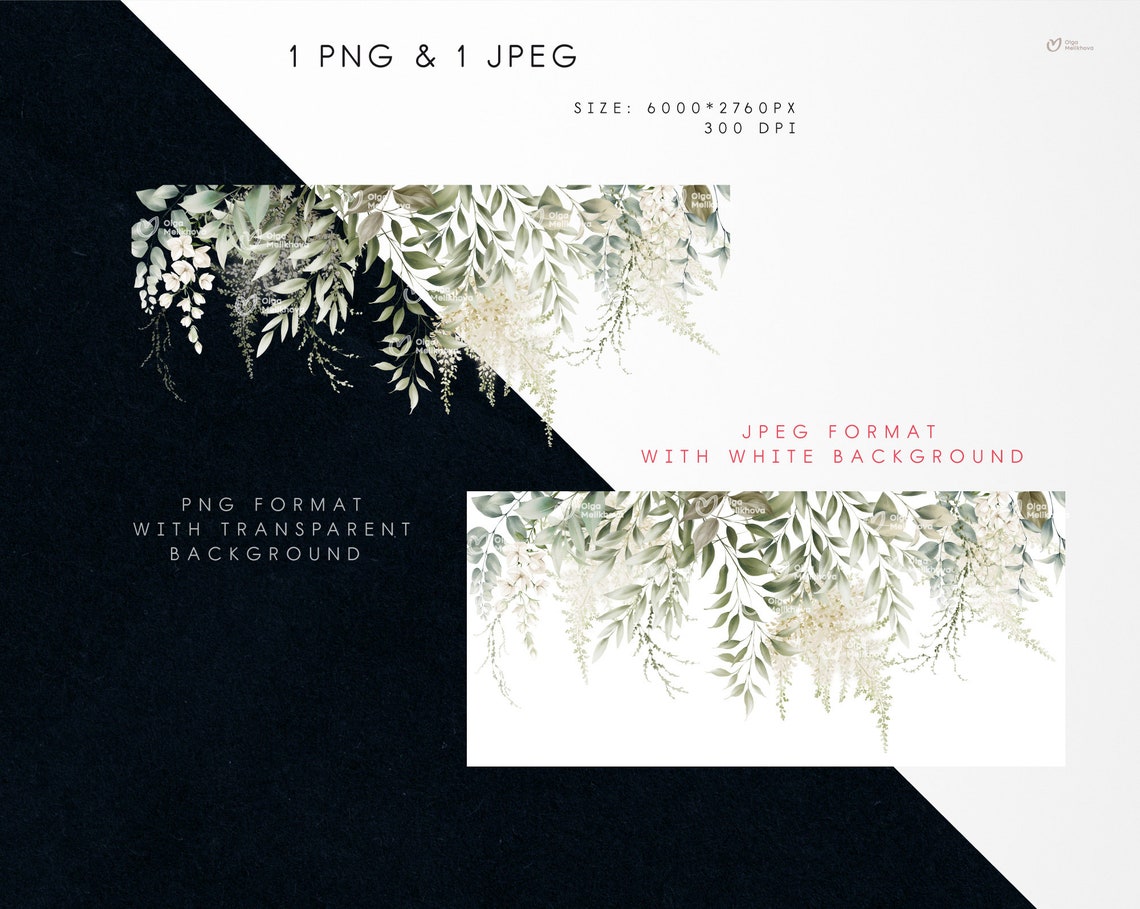 Floral Border Greenery Border Floral Border Wedding Invite - Etsy