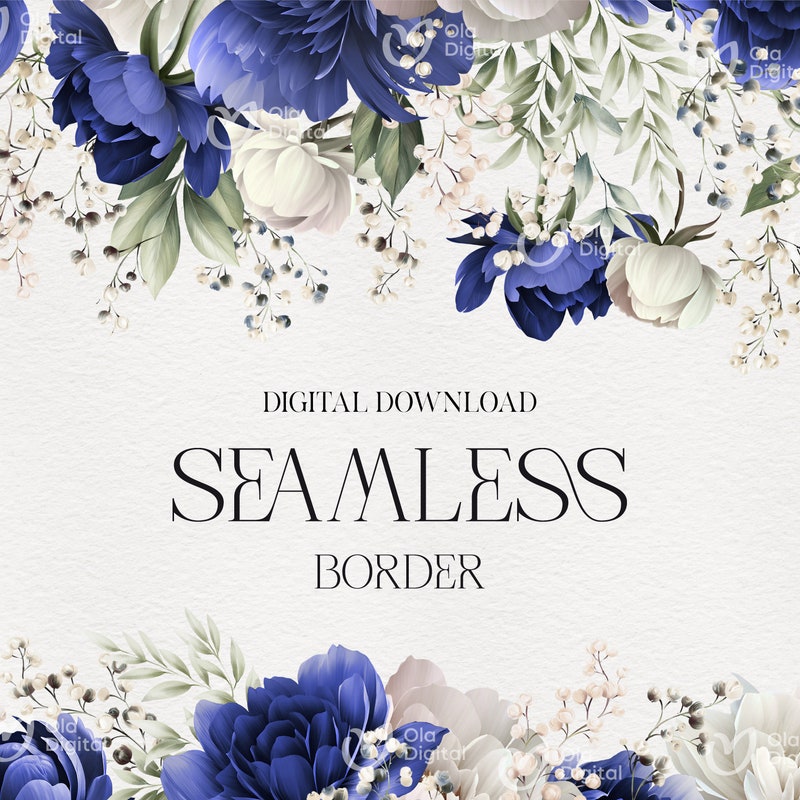 Blue and Silver Border - Etsy