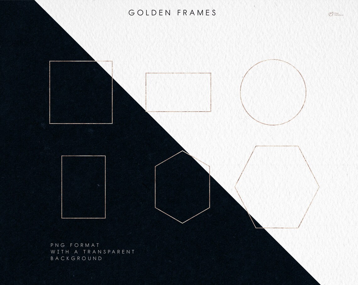 Golden Frames Border-frames Golden Elements Gold Border - Etsy