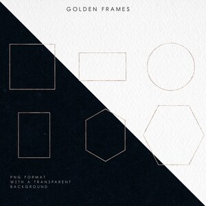 Golden Frames, Border-frames, Golden Elements, Gold Border, Digital ...