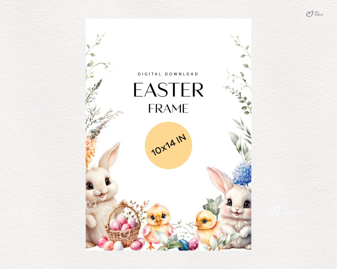 Easter Frame, Frame-border PNG, Digital Greeting Card, Easter Clipart ...