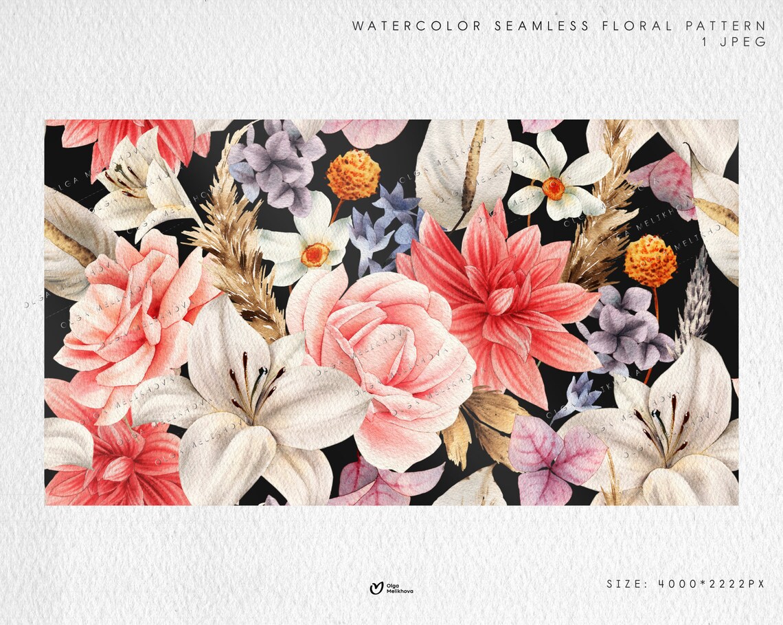 Pastel Floral Pattern Digital Paper Pack Printable Paper | Etsy