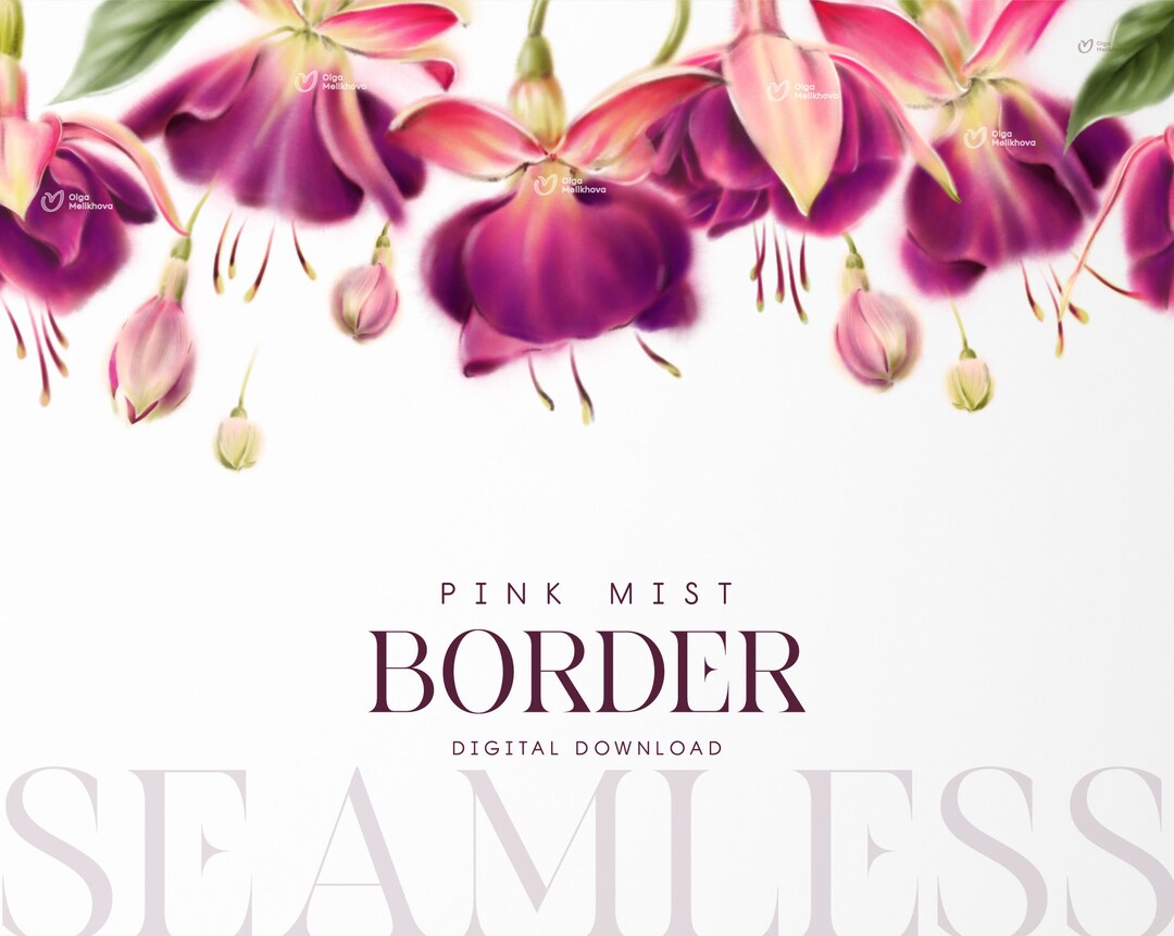Floral Border, Fuchsia Border, Pink Florers, Wedding Invite Card ...