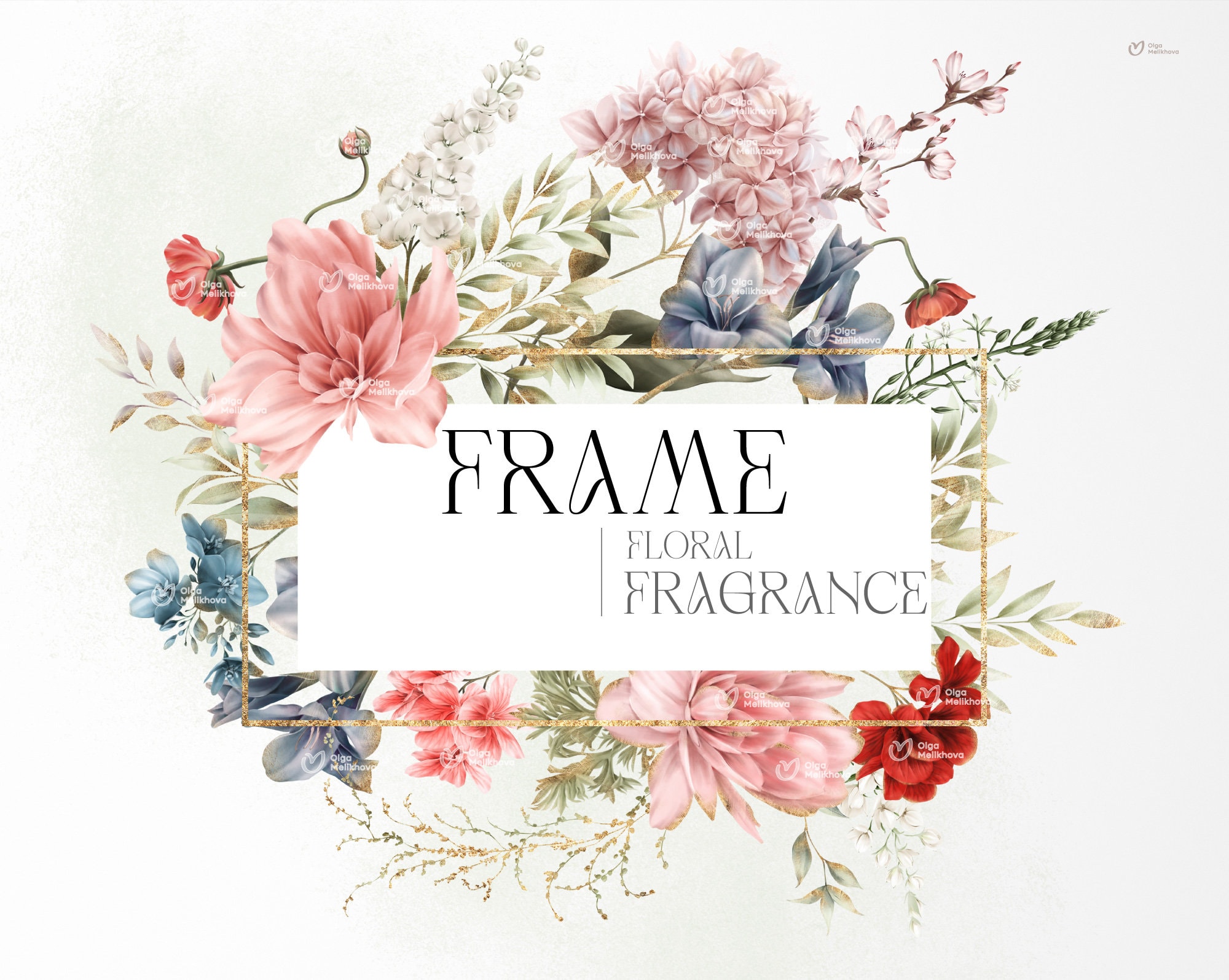 Floral Frame Garden Flower Frame Foliage Wedding Invite - Etsy