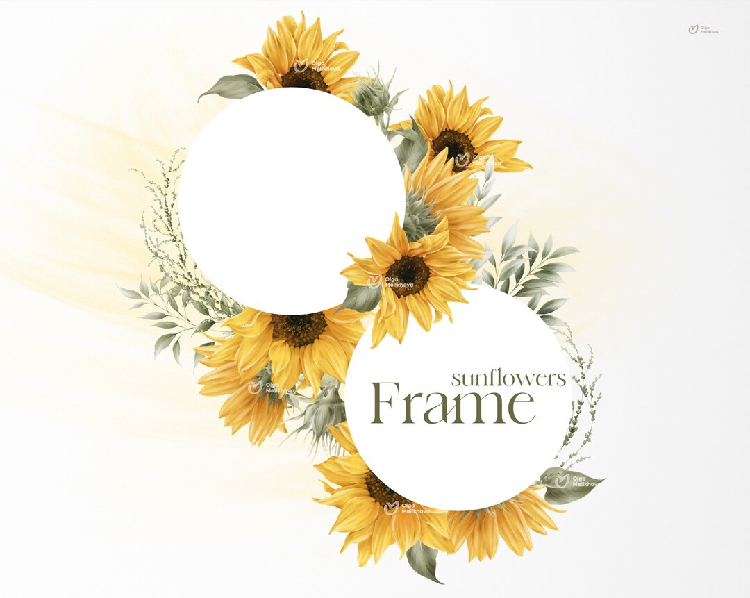Floral Frame, Sunflower Frame, Sunflower Border, Greeting Card ...