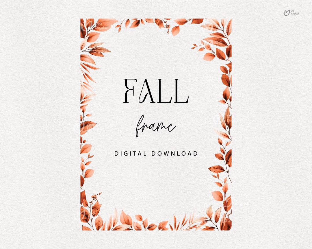 Floral Frame, Fall Frame, Autumn Border, Watercolor Greenery for ...