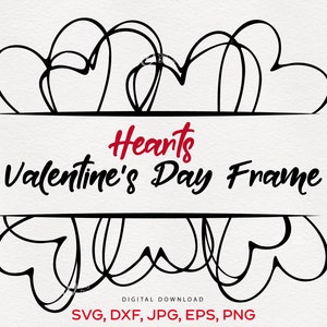 Valentine's Day Frame SVG, Heart SVG, Digital Clipart PNG, Instant ...