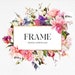 Floral Frame, Foliage and Bright Flowers, Border-frame, Wedding Floral ...