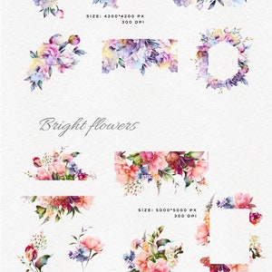 Watercolor Clipart Bundle, Romantic Floral Bundle, Watercolor Bundle ...