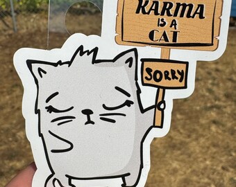 Karma is a Cat Sticker Swift Lyrics Waterproof Sticker Hydroflask ...