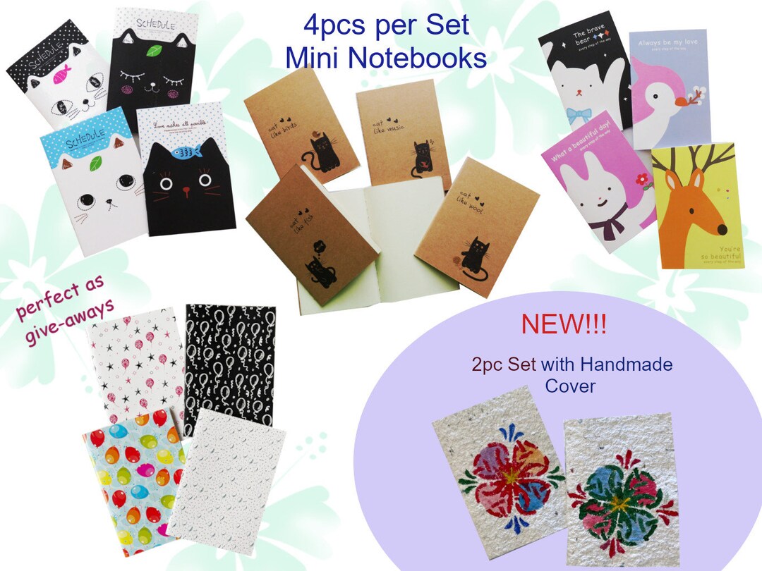 New Designs! 4pc-pack Thinnies Notebook - Mini Notebooks / Birthday ...