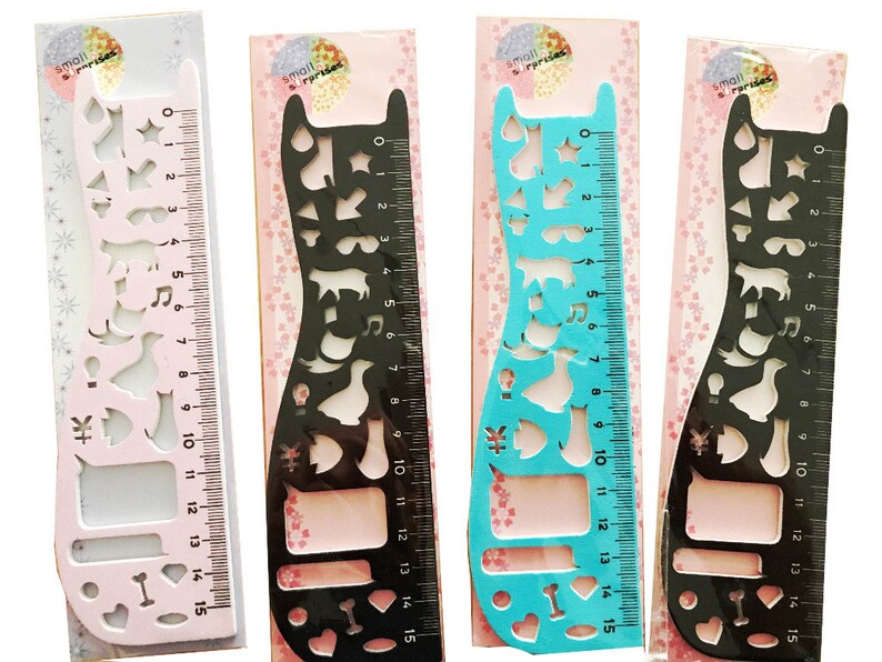 Fun Ruler With Stencil / Kawaii School Supplies Cute | Etsy