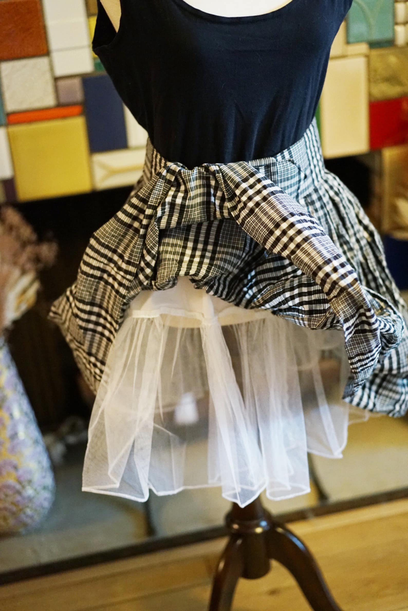 Vintage DBA LA Balletcore Black and White Plaid Punk Goth Mini Dress - Etsy