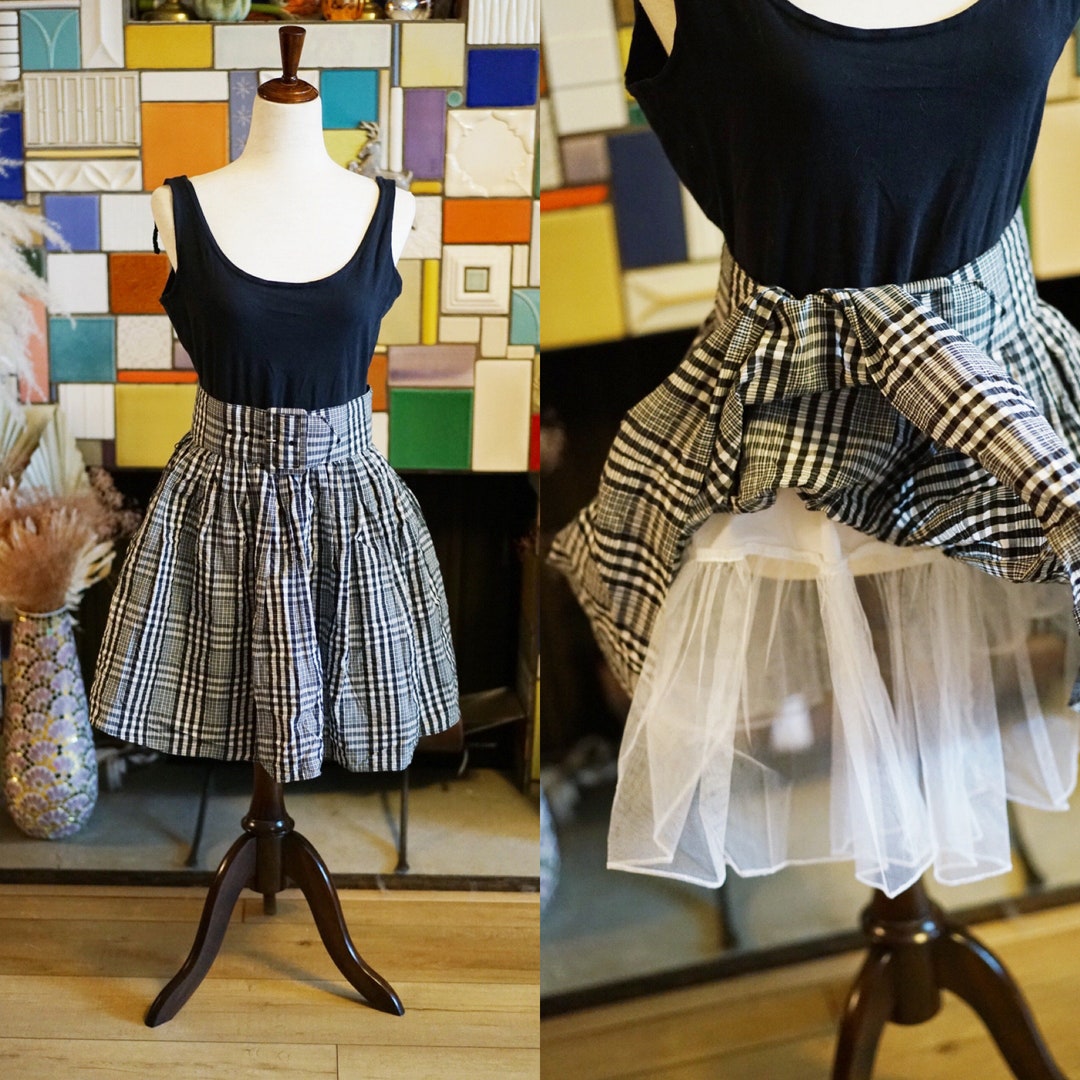 Vintage DBA LA Balletcore Black and White Plaid Punk Goth Mini Dress - Etsy