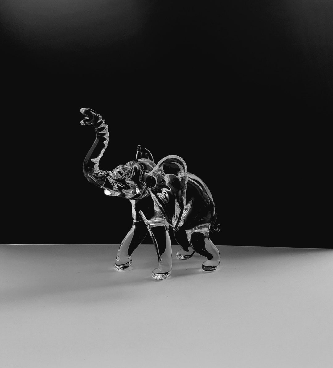 Hand Blown Large Solid Glass Elephant - Etsy