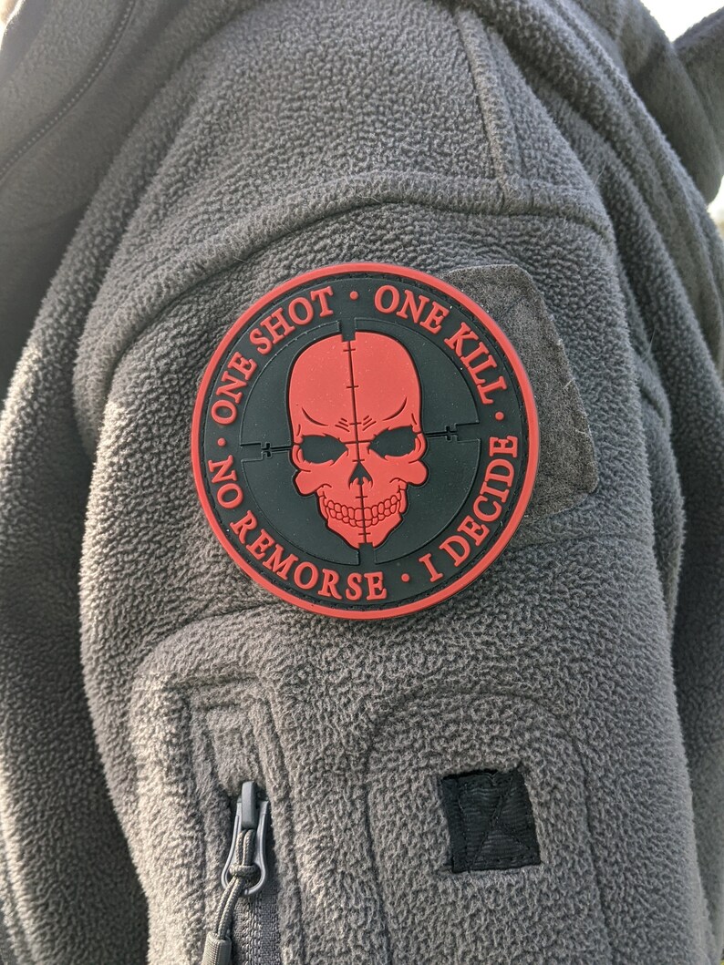PVC Tactical Hook Backed Patch Skull One Shot One Kill Sniper Patch - Etsy