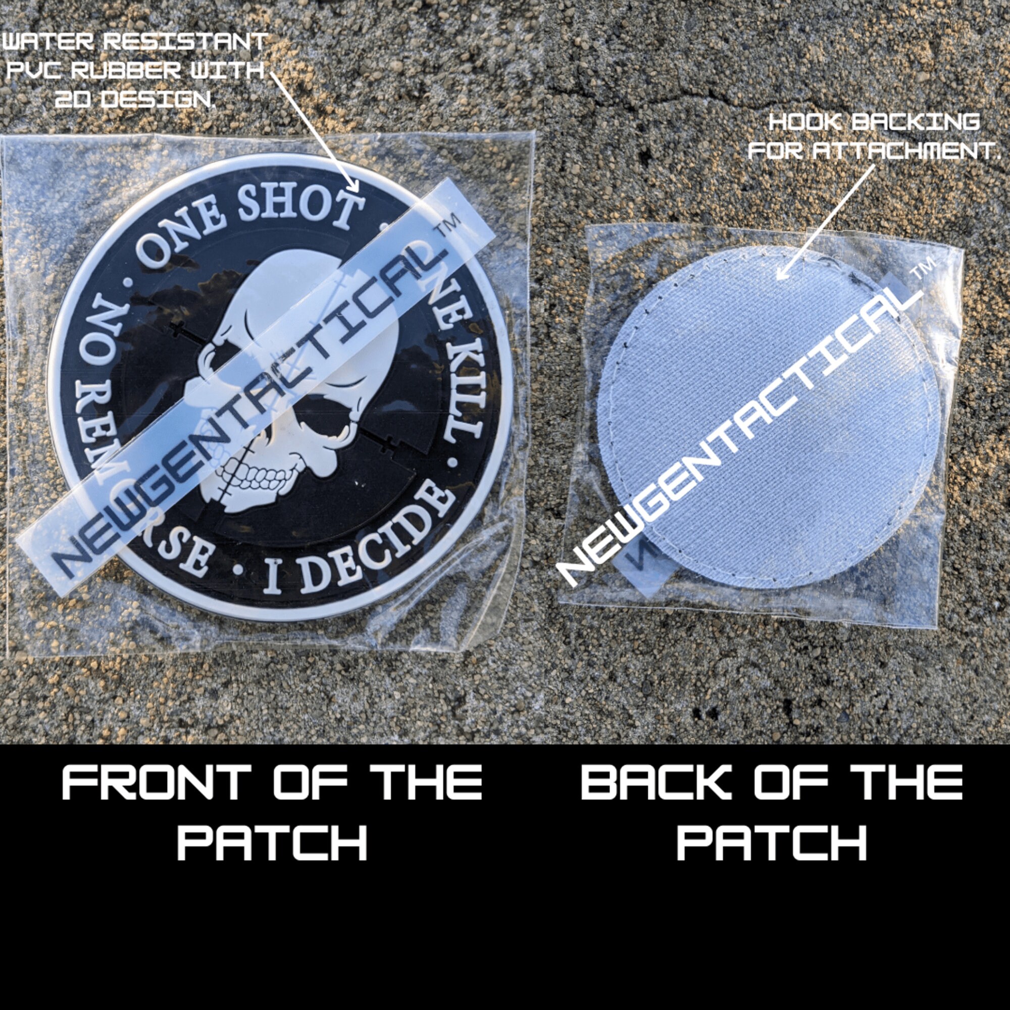 PVC Tactical Hook Backed Patch Skull One Shot One Kill Sniper Patch - Etsy