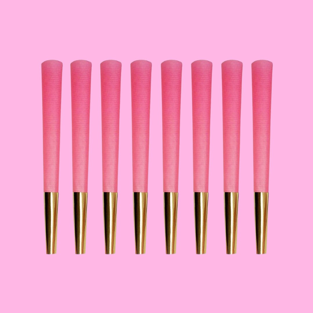 Pink PRE ROLLED CONES King Size Natural Papers 8 Pack Multiple Pink ...
