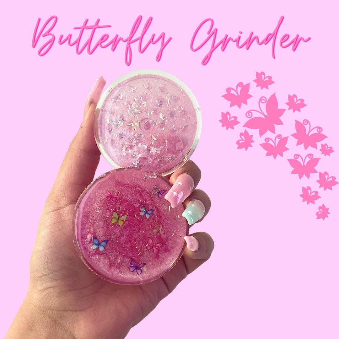 Pretty Pink Butterfly Grinder - Etsy