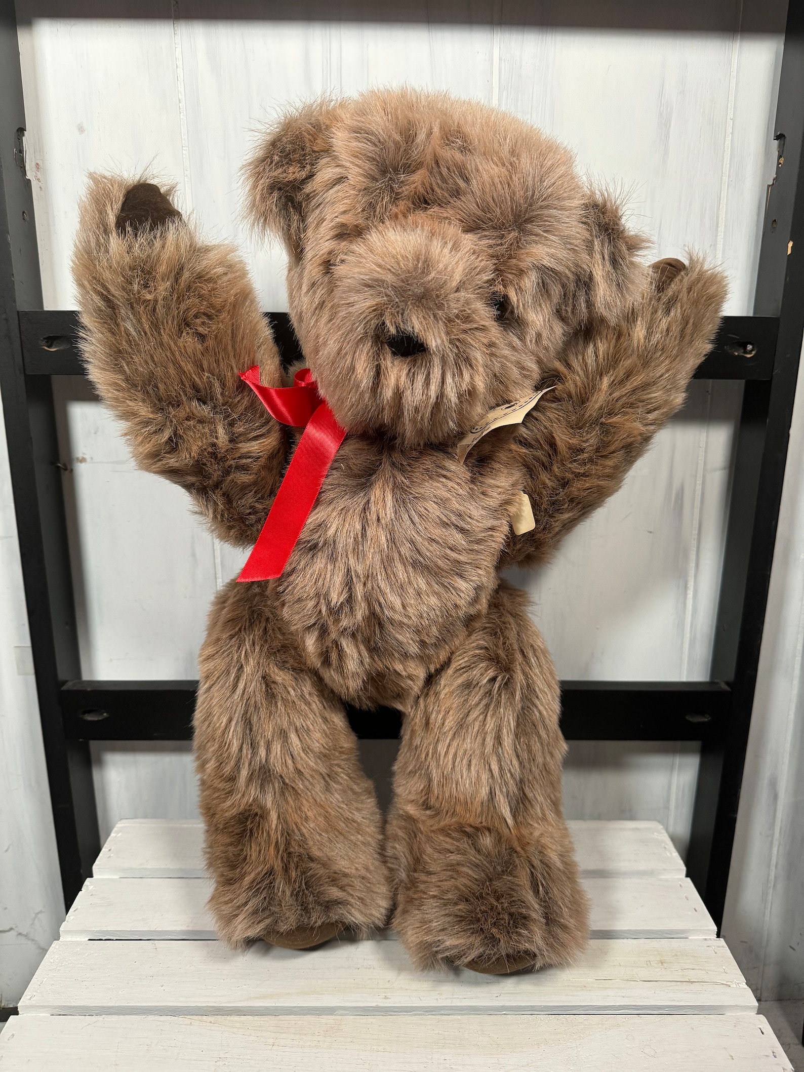 Retro Green Mountain VT 20" Jointed Plush "andrew" Fluffy Teddy Bear ...