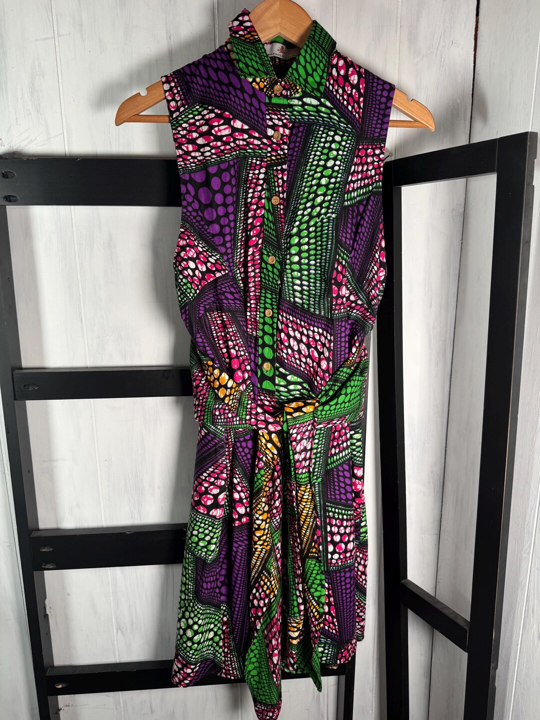 KIKI Clothing West African BOLD Cotton Print Halter Button Front ...