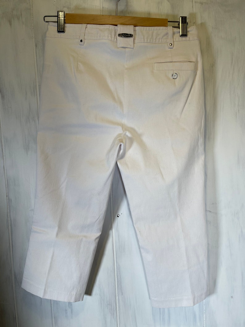Y2K Jamie Sadock White Capri Pants, Zip & Pocket Details, Size 2 - Etsy