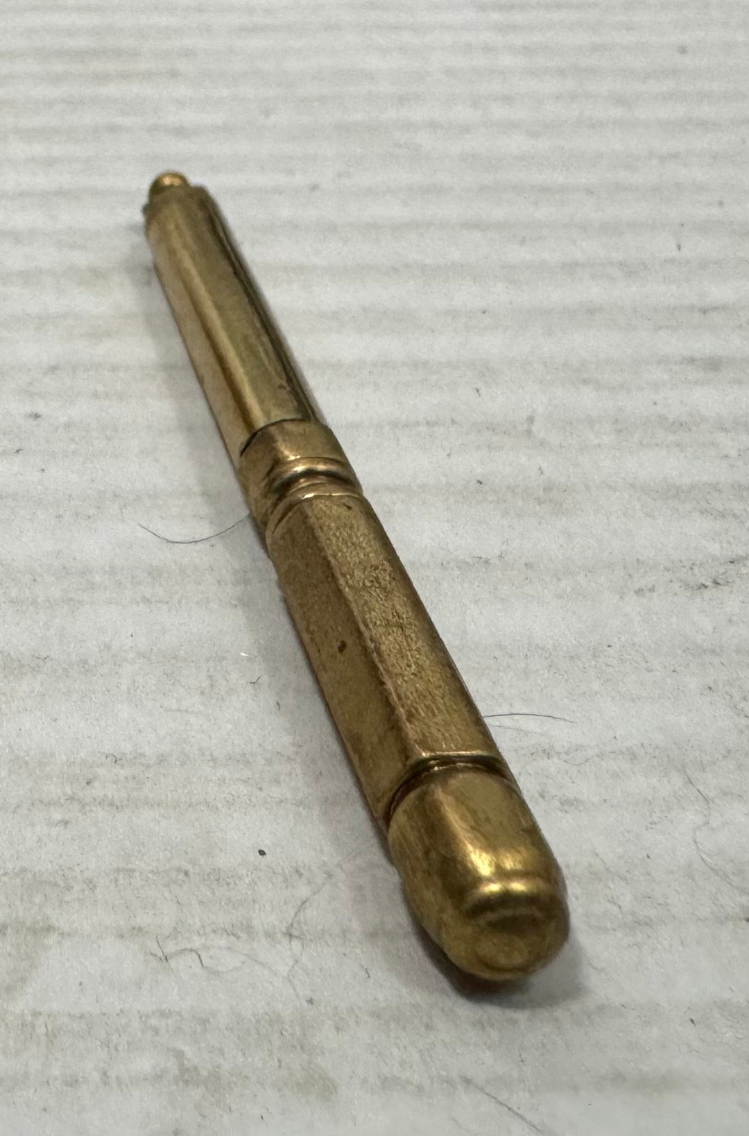 Antique Brass Pendant Vial: Poison/cocaine, Needles, , 3.25 Long X 1/3 ...